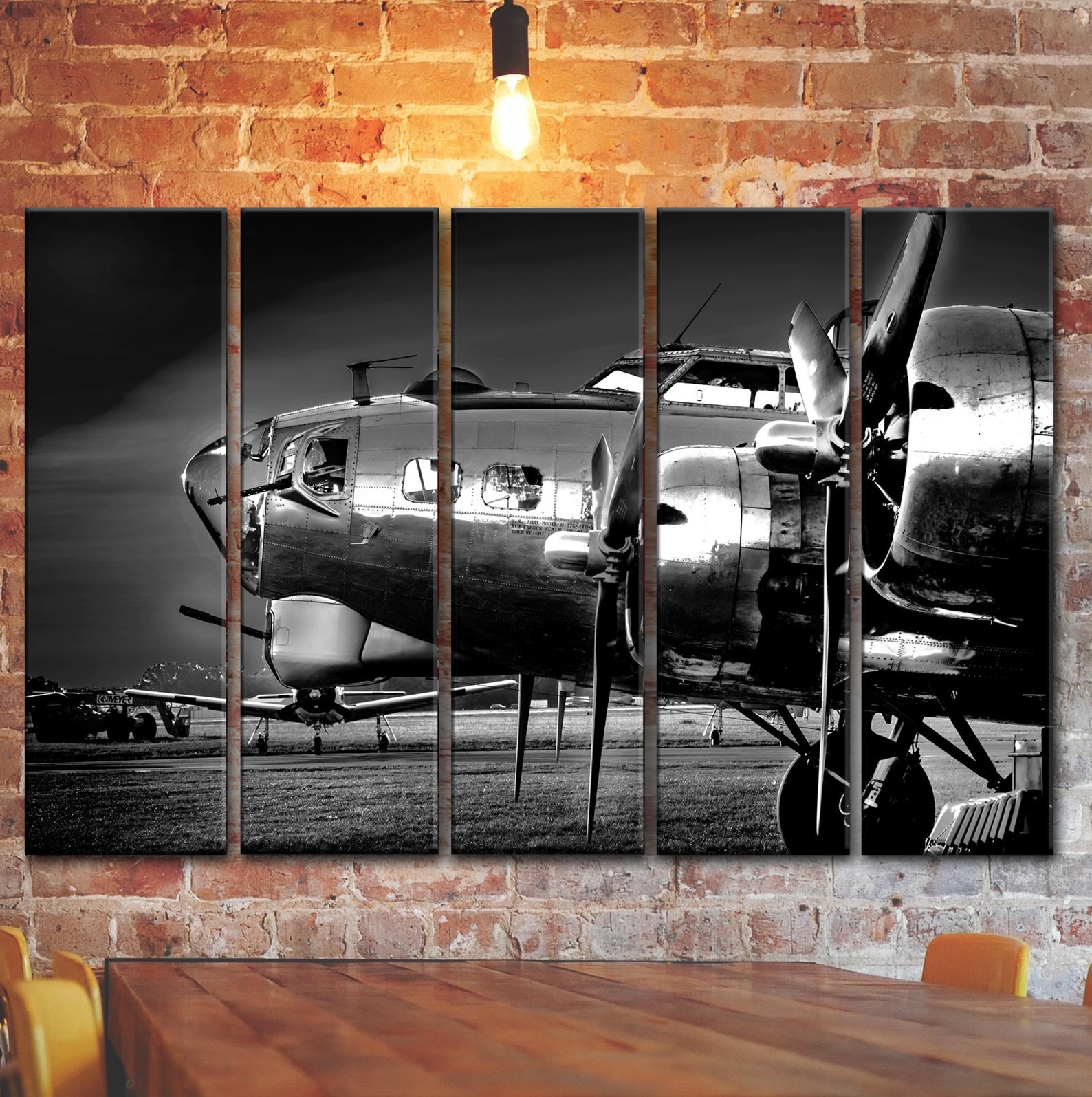 Airplane Wall Art B-17 Flying Fortress Picture Painting on | Etsy