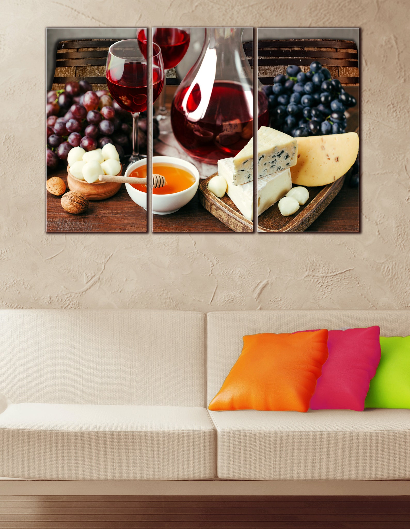 Big Kitchen Wall Art Decor Picture Painting With Wine Barrel | Etsy