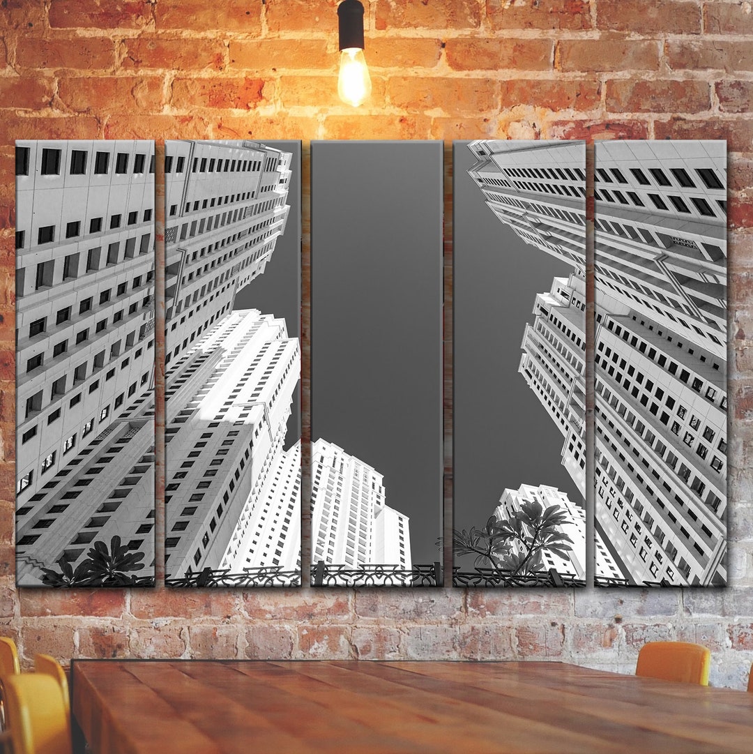 Skyscraper Wall Art Decor, Architecture Canvas Picture Print Poster for ...
