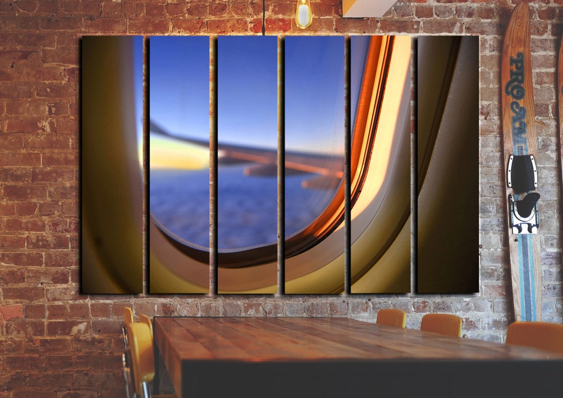 Airplane Window Wall Art Decor Aircraft View Canvas Picture | Etsy