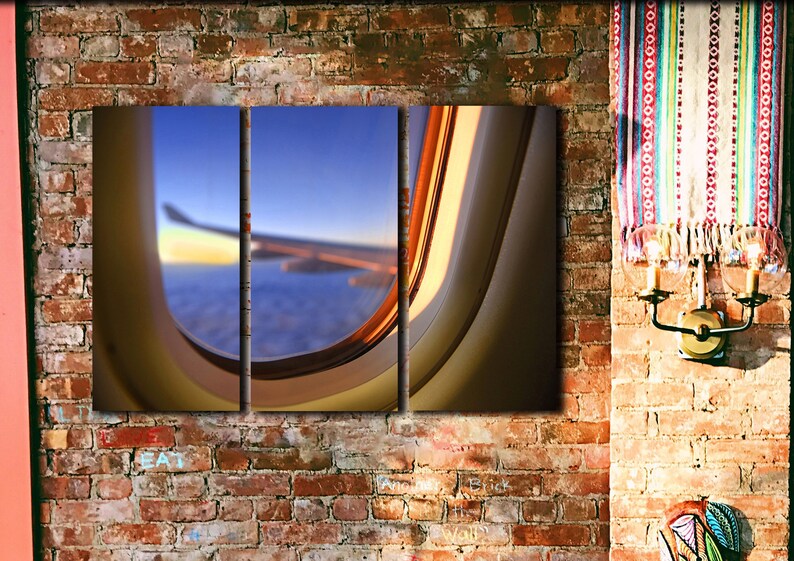 Airplane Window Wall Art Decor Aircraft View Canvas Picture | Etsy