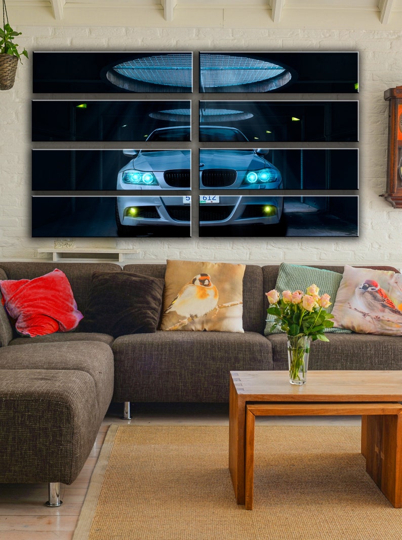 White Car in Garage Wall Art Decor Picture Car Wall Art on | Etsy