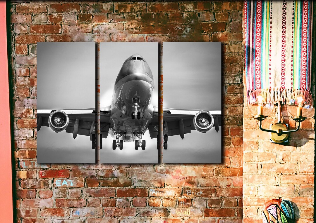 Airplane Wall Art, Airplane Art Poster, Aircraft Canvas Wall Art, Jumbo ...