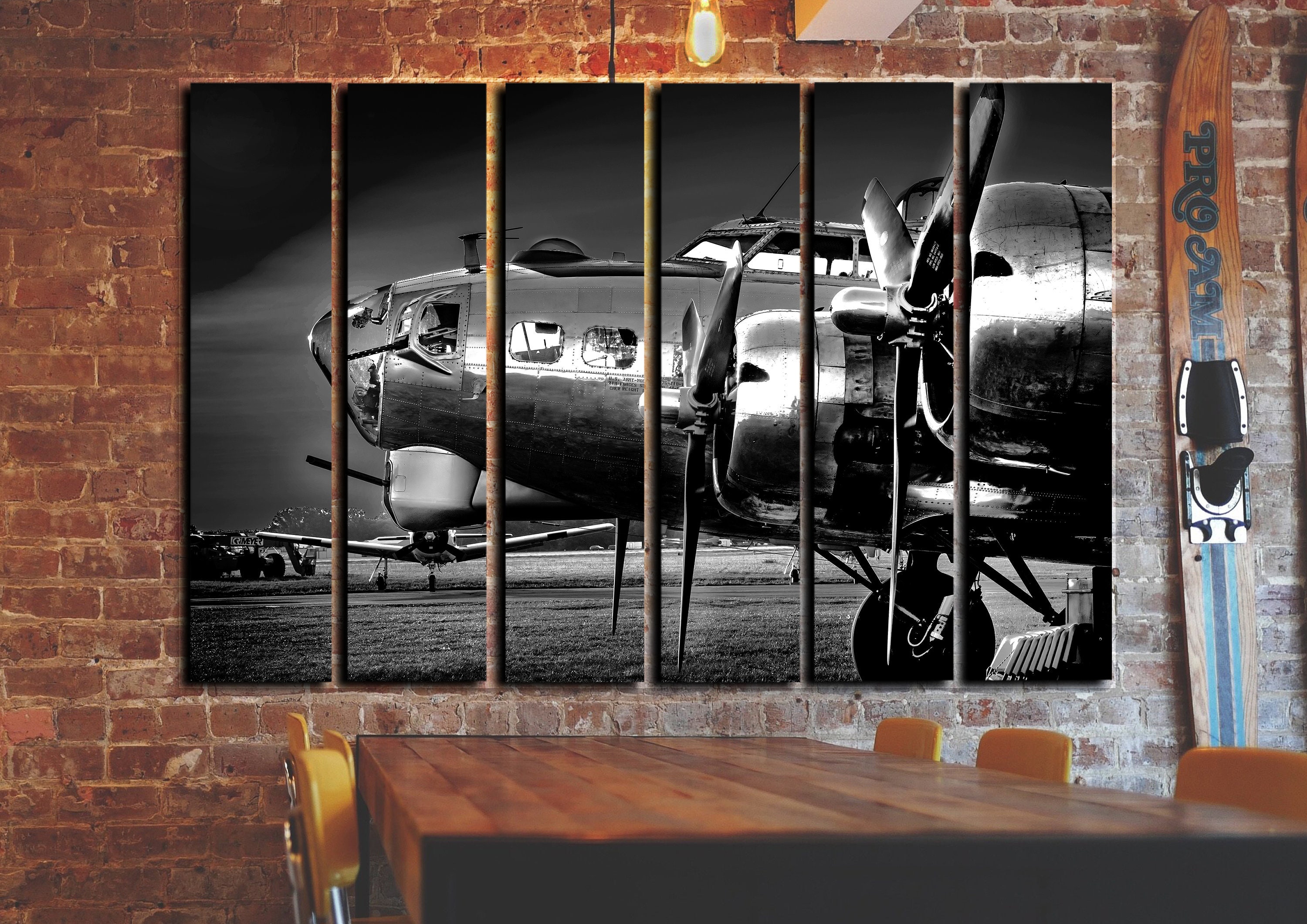 Airplane Wall Art B-17 Flying Fortress Picture Painting on | Etsy