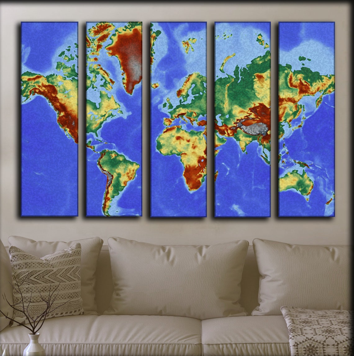 X-large Set Travel World Map Wall Art Decor Picture Painting - Etsy