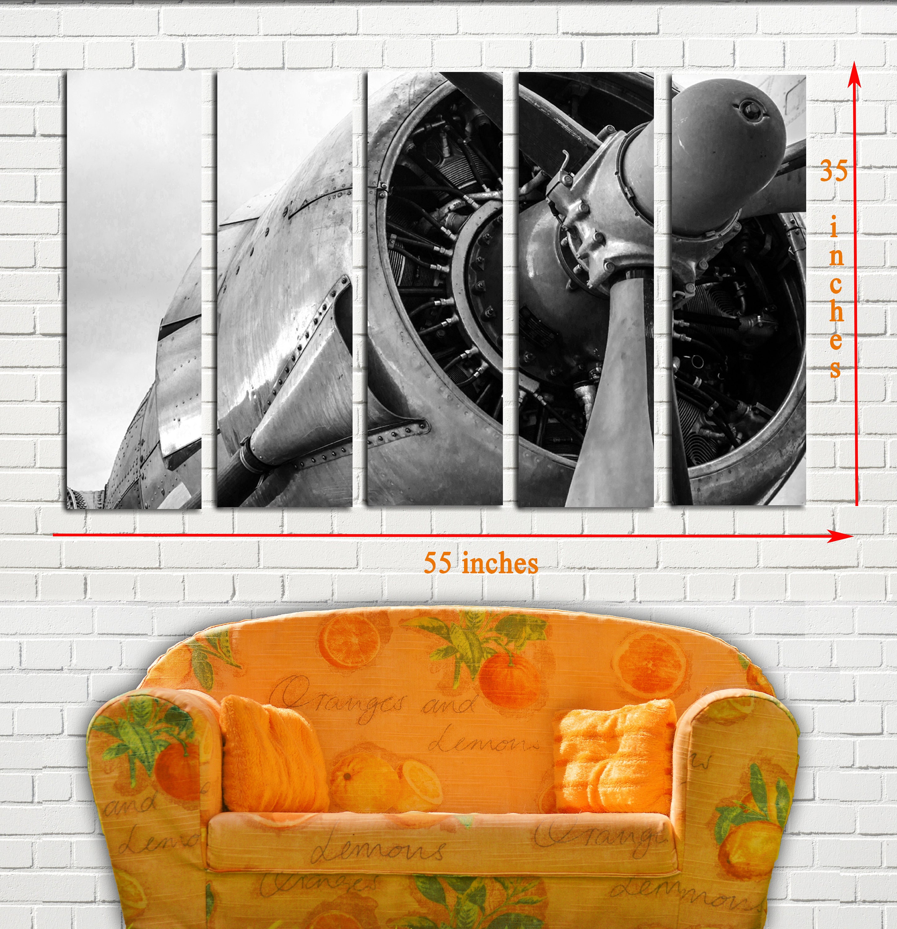 BIG SET Aircraft Canvas Wall Art Vintage Plane Canvas Wall Art - Etsy