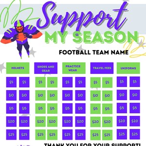 FOOTBALL FUNDRAISER - Support My Season Fundraiser - Digital Download ...