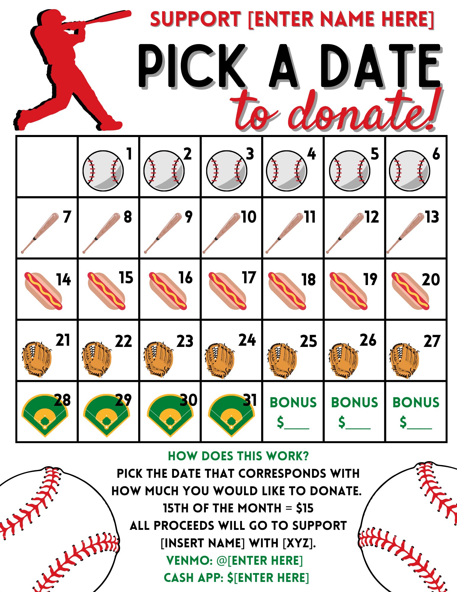 BASEBALL FUNDRAISER *editable* Baseball Team Fundraiser, Flyer, Travel ...