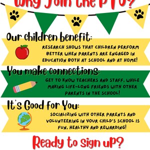 PTA PTO Why Join Flyer What is the PTO Helpful Welcome Flyer Editable ...