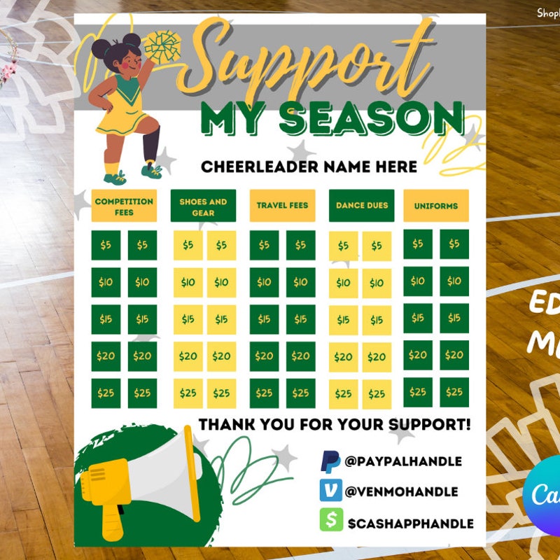 Cheer Fundraiser Template - Etsy