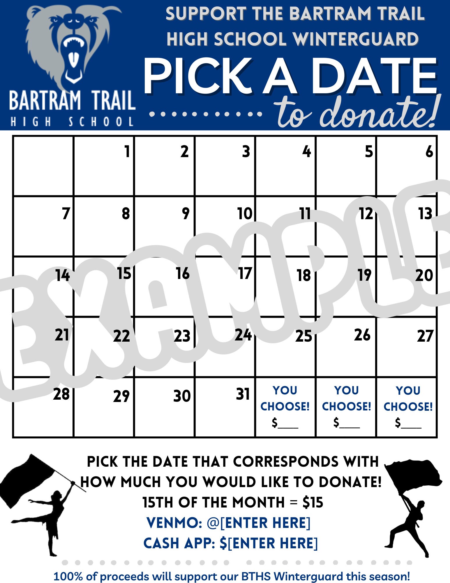 BAND FUNDRAISER - Editable Template - Pick A Date Fundraiser - Sponsor ...