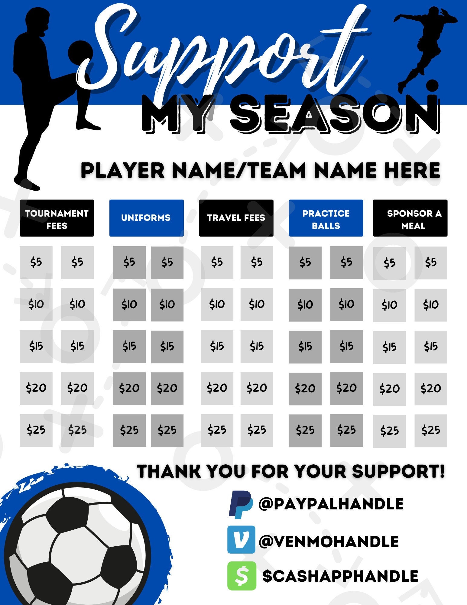 Editable Soccer Fundraiser Template | Support My Season | Sponsor ...