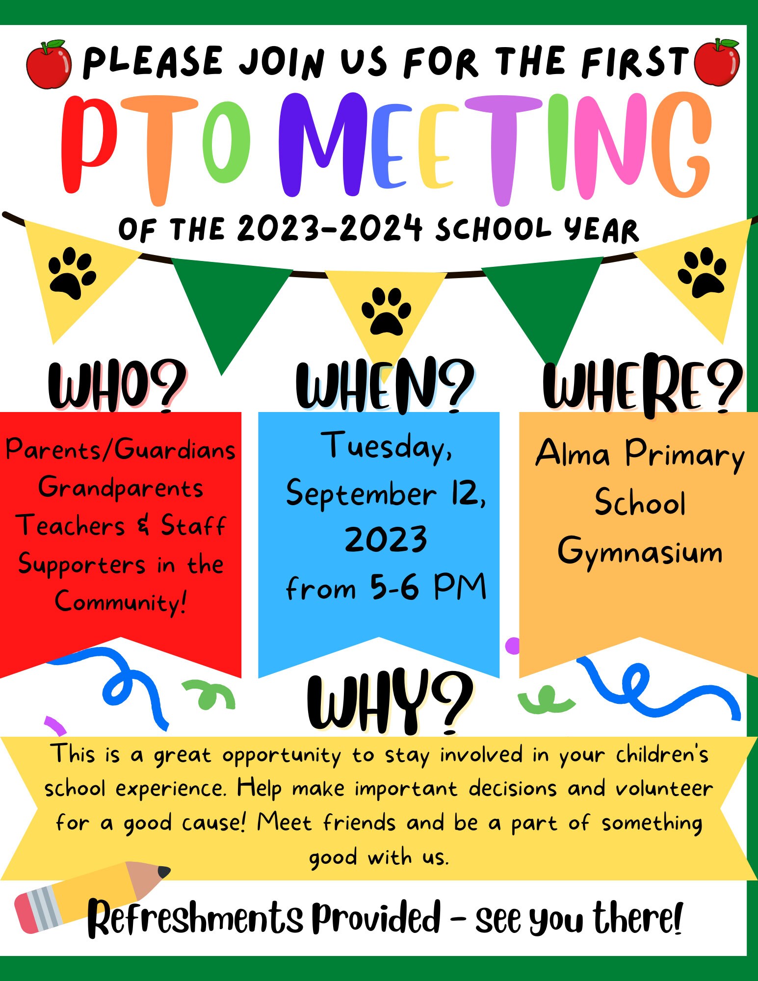 EDITABLE! PTA PTO Meeting Flyer Template Editable Canva Instant Digital ...