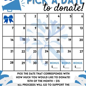 CUSTOM Cheer Pick a Day Calendar, Made to Order, Fully Customizable ...
