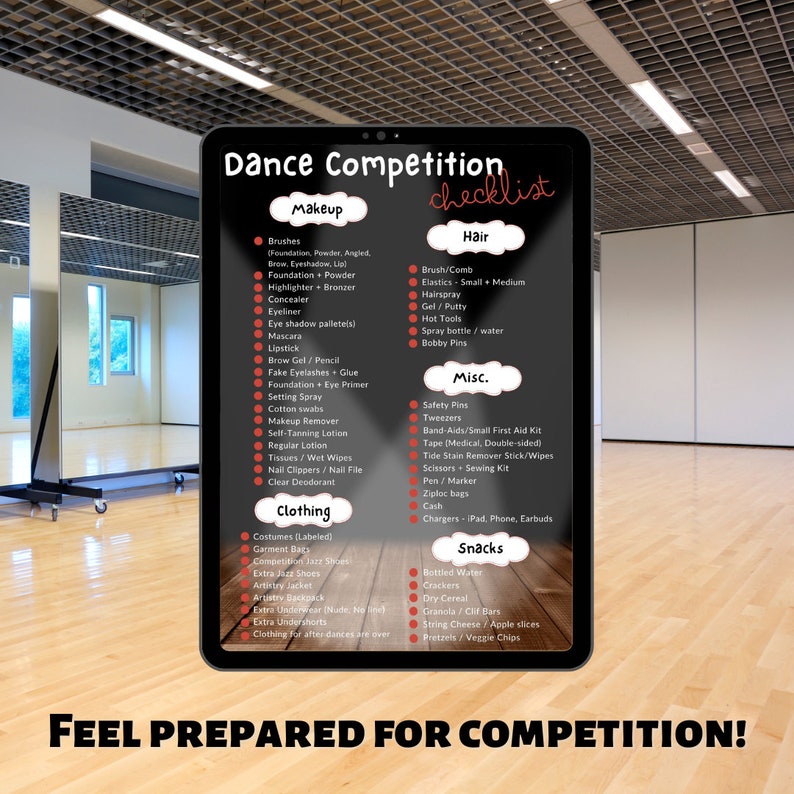 Dance Competition, Competition Checklist, Dance Mom, Checklist, Contest ...