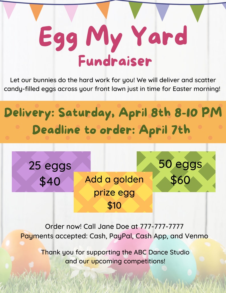 EGG MY YARD Easter Fundraiser, Egg Hunt, Egg My Yard Fundraiser, Easter ...