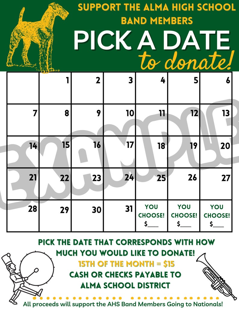 BAND FUNDRAISER - Editable Template - Pick A Date Fundraiser - Sponsor ...