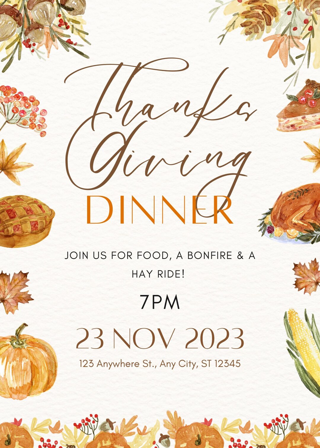 Thanksgiving Invitation - Etsy