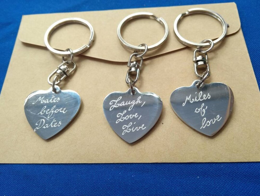 Personalised Keyrings, Engraved by Hand, Stainless Steel Keychain ...