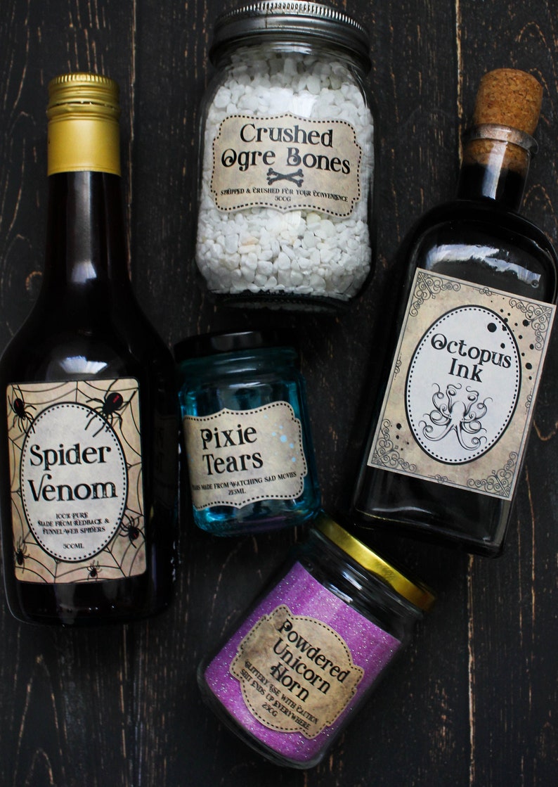 Halloween Jar Labels X 11 Witch's Cupboard Halloween - Etsy