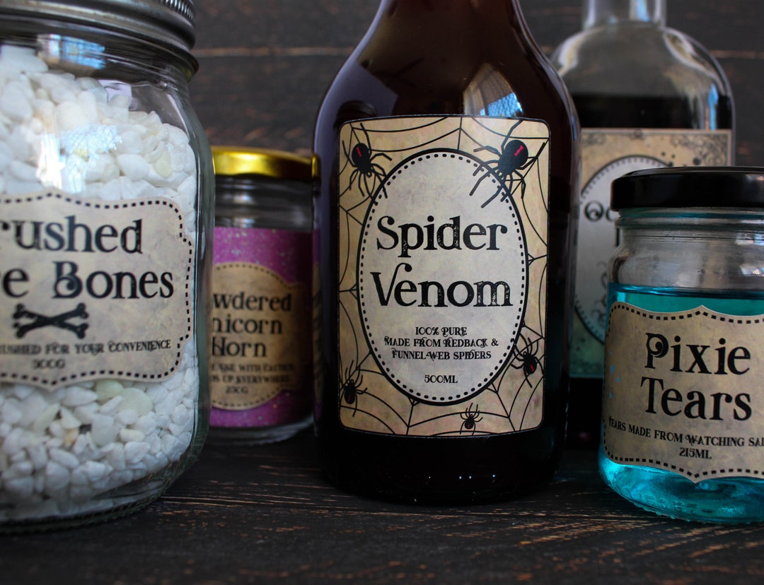 Halloween Jar Labels X 11 Witch's Cupboard Halloween - Etsy