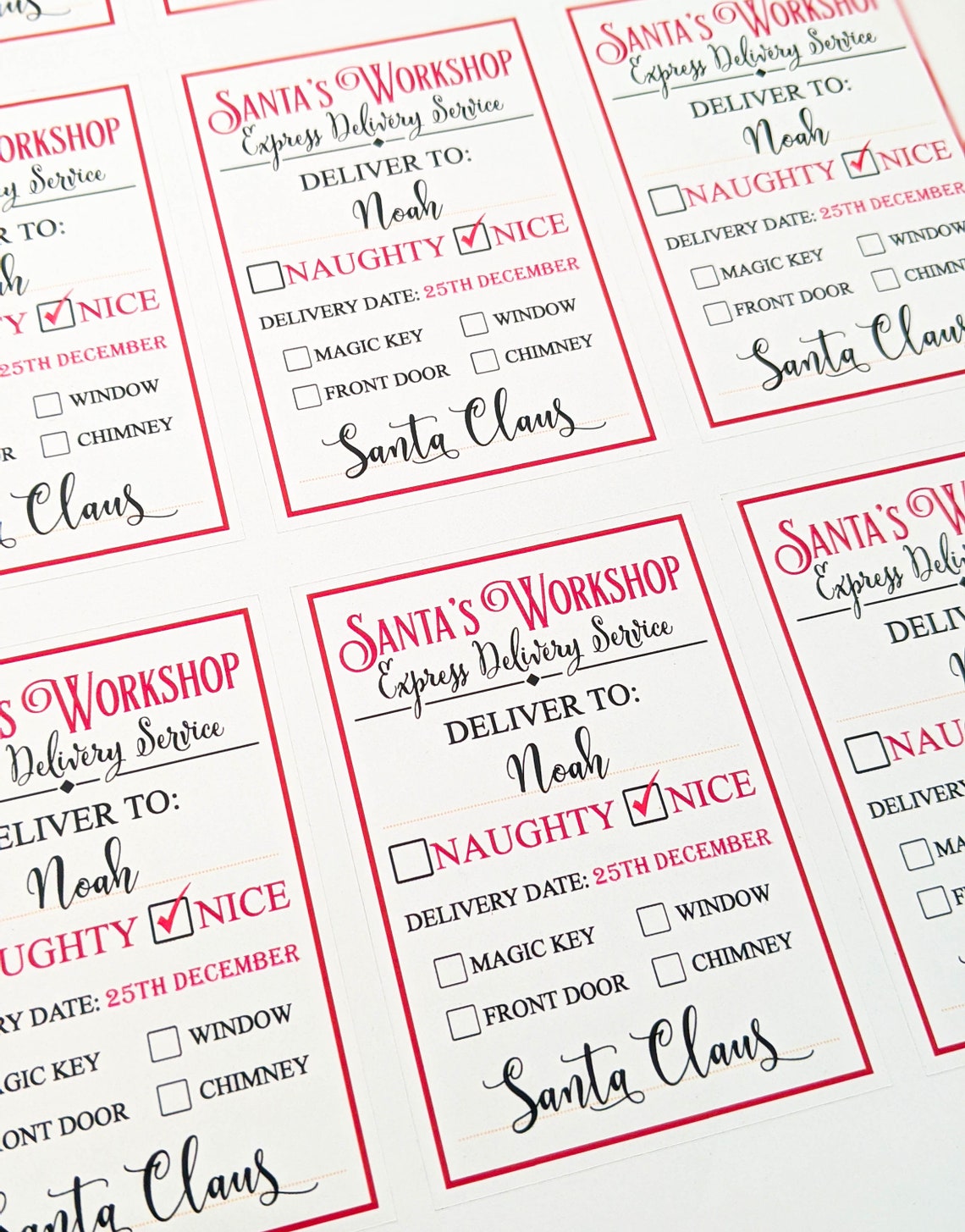 Santa's Workshop Personalised Gift Sticker - Etsy