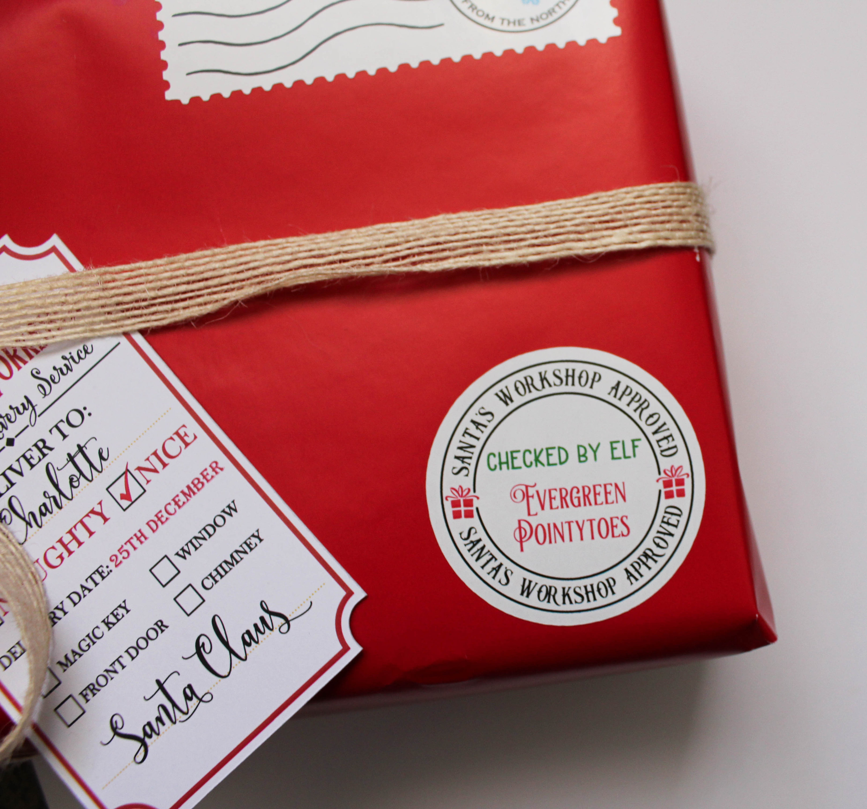 North Pole Stamp Sticker Set with Elf Workshop Approved | Etsy