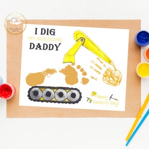 Fathers Day Handprint Craft, Construction Father's Day Gift, Fathers ...