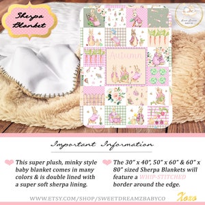 Peter Rabbit Baby Blanket Girl, Custom Baby Blanket, Peter Rabbit Baby ...