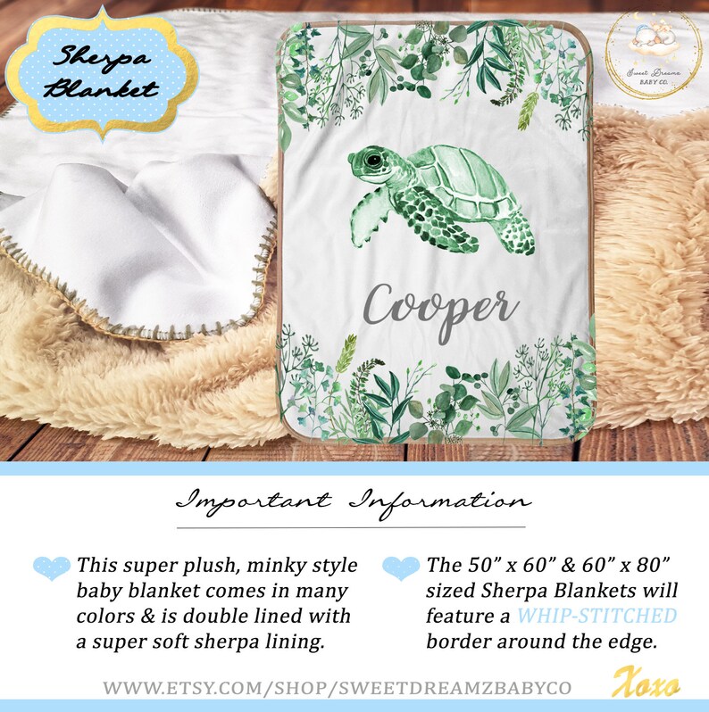 Turtle Baby Blanket Boy Turtle Baby Bedding Boy Personalized - Etsy