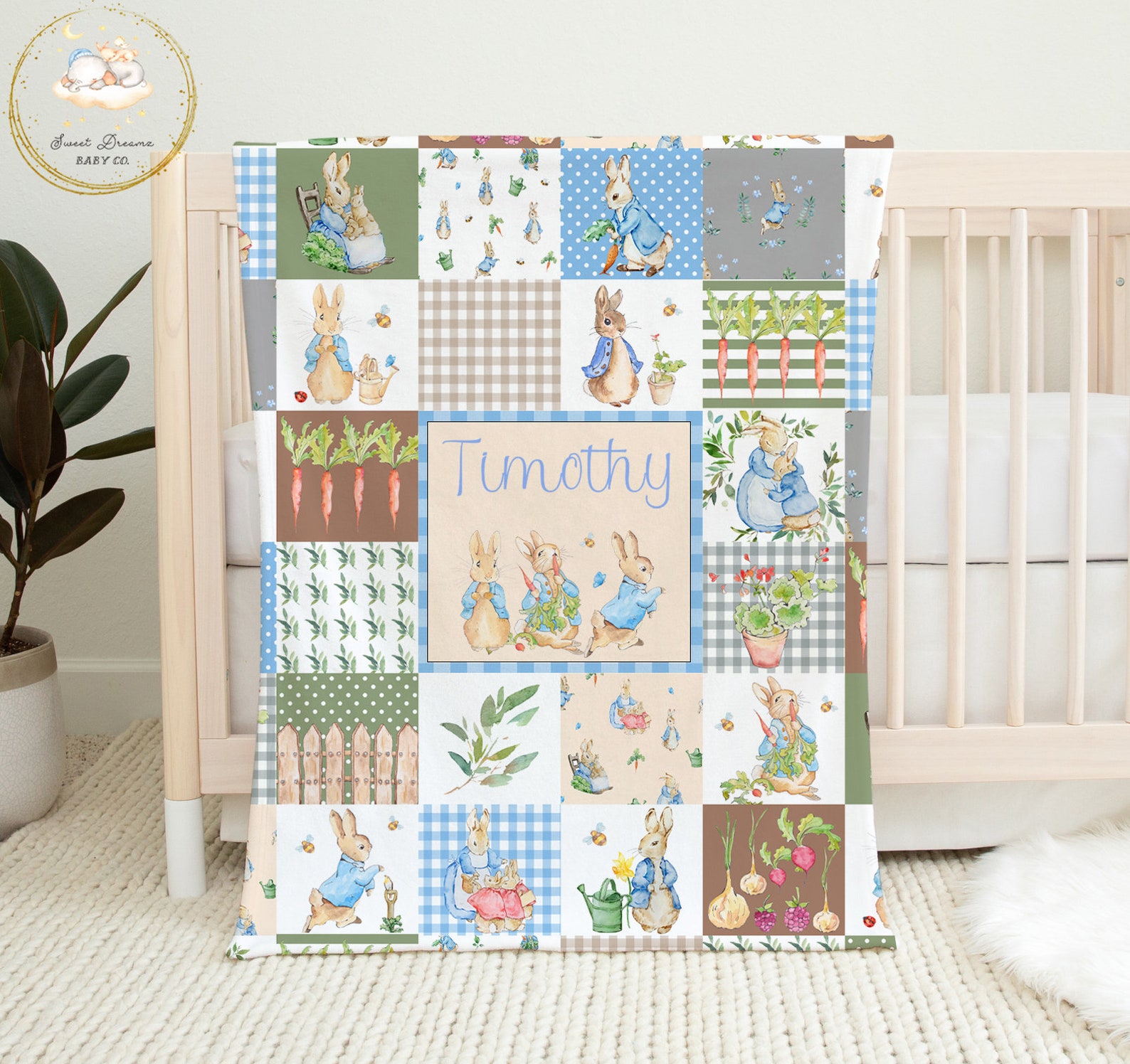 Peter Rabbit Baby Blanket Boy, Custom Baby Blanket Boy, Peter Rabbit ...