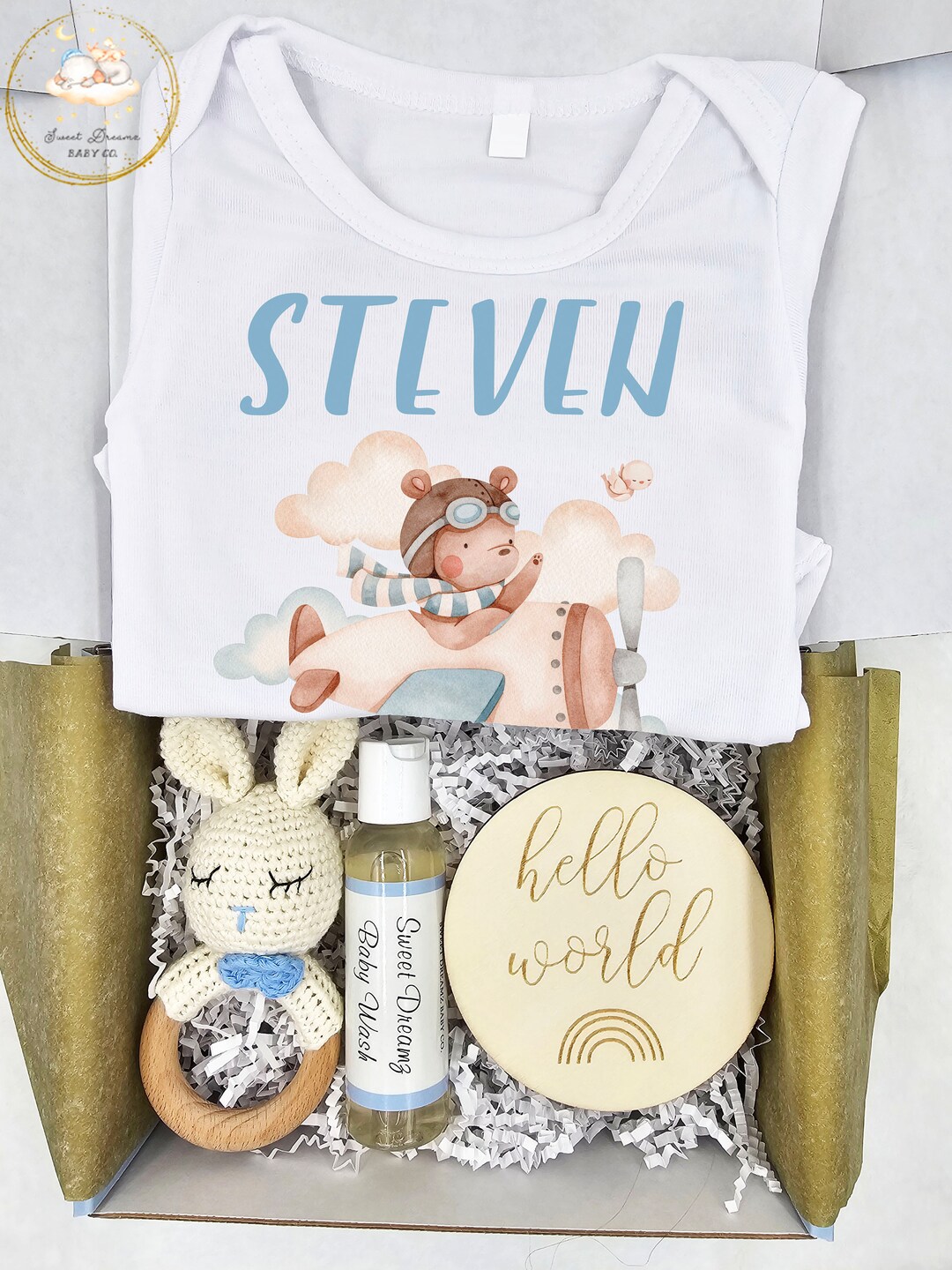 Airplane Onesie®, Baby Boy Gift Box, Bear Baby Onesie, Gift Box for ...