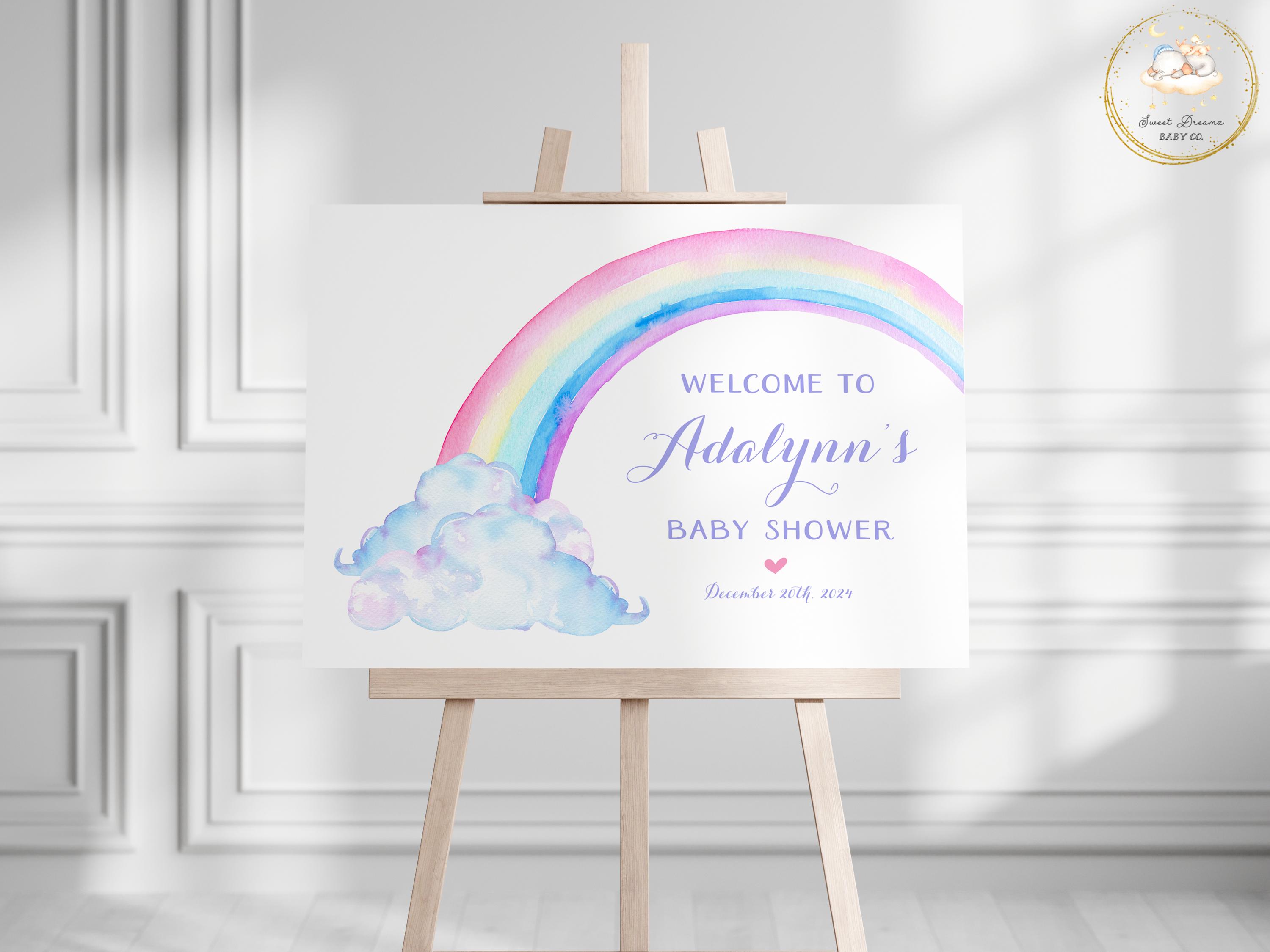 Rainbow Baby Shower Welcome Sign, Rainbow Party Sign, Rainbow Baby ...