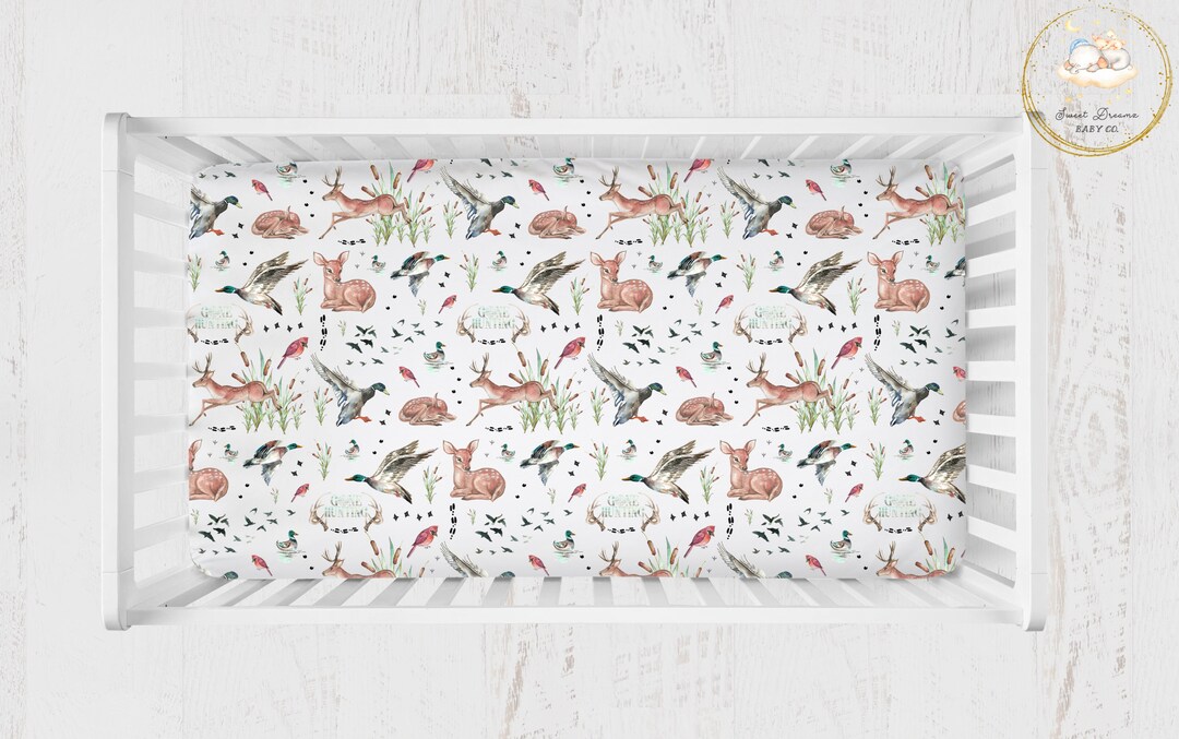 Mallard Duck Crib Sheet, Deer Hunting Crib Sheet, Duck Nursery Bedding ...