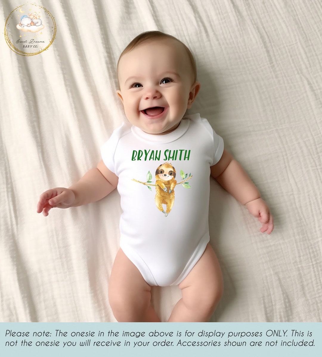 Sloth Onesie®, Custom Onesie Baby Boy, Sloth Baby Gifts, Personalized ...