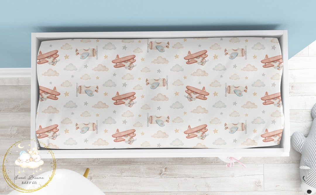 Airplane Changing Table Boy, Airplane Changing Pad Cover, Airplane ...