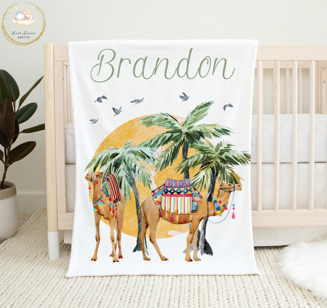 Camel Baby Blanket, Camel Nursery Bedding, Safari Baby Blanket, Custom ...