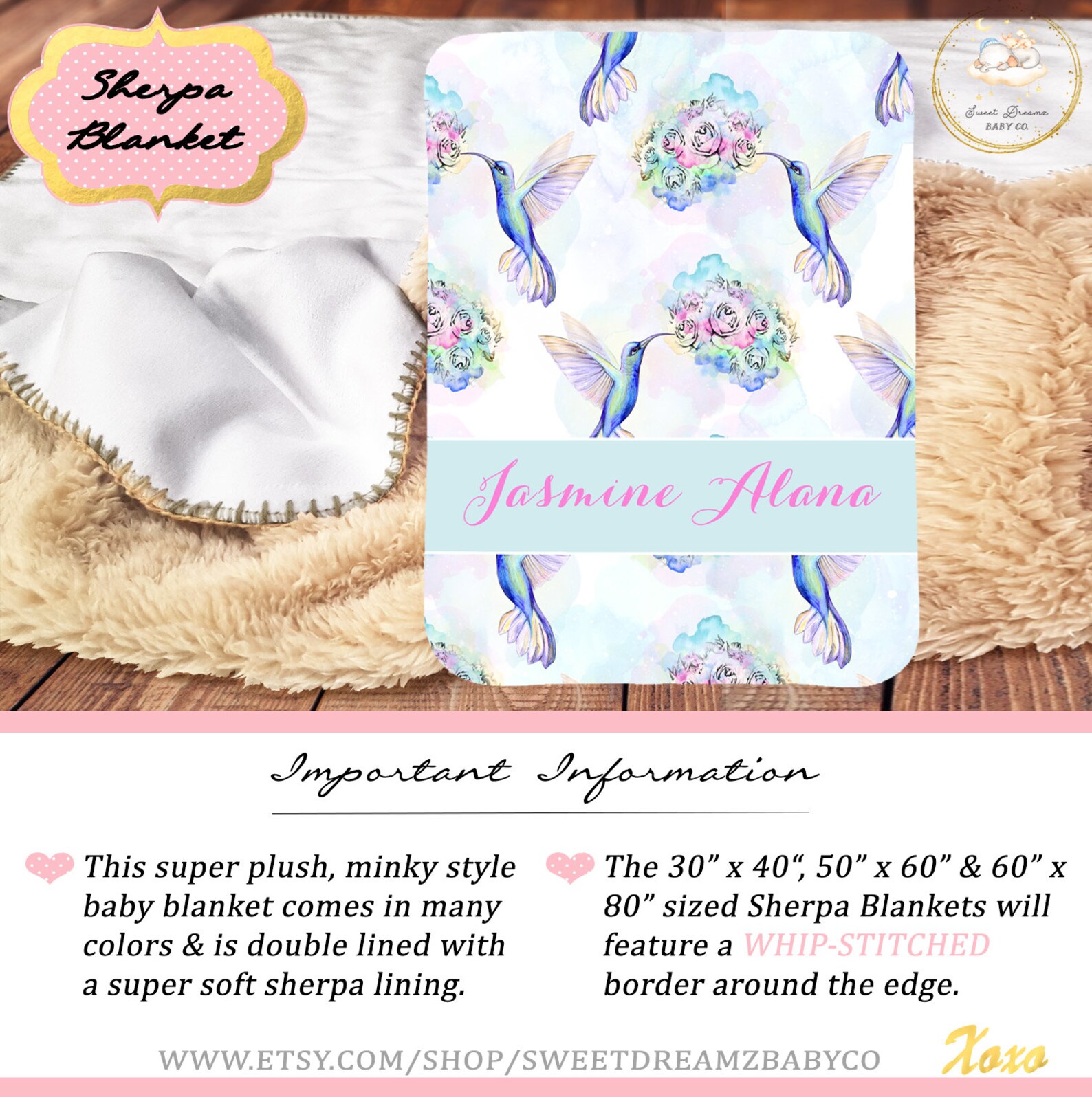 Hummingbird Baby Blanket Hummingbird Nursery Bedding - Etsy