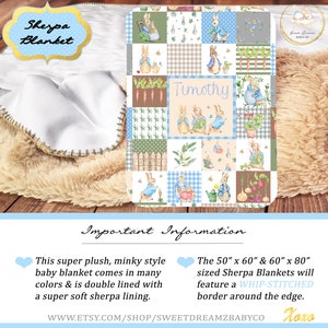 Peter Rabbit Baby Blanket Boy, Custom Baby Blanket Boy, Peter Rabbit ...