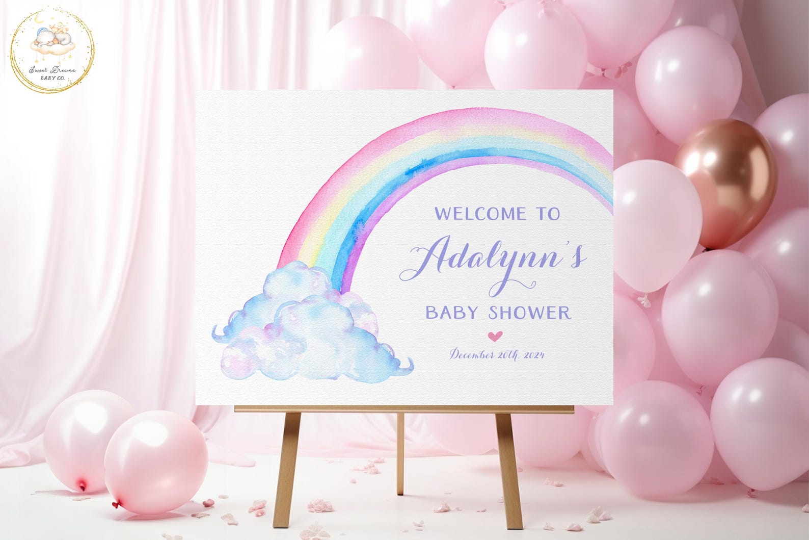 Rainbow Baby Shower Welcome Sign, Rainbow Party Sign, Rainbow Baby ...