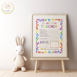 Teacher Appreciation Week Printable, All About My Teacher Printable ...