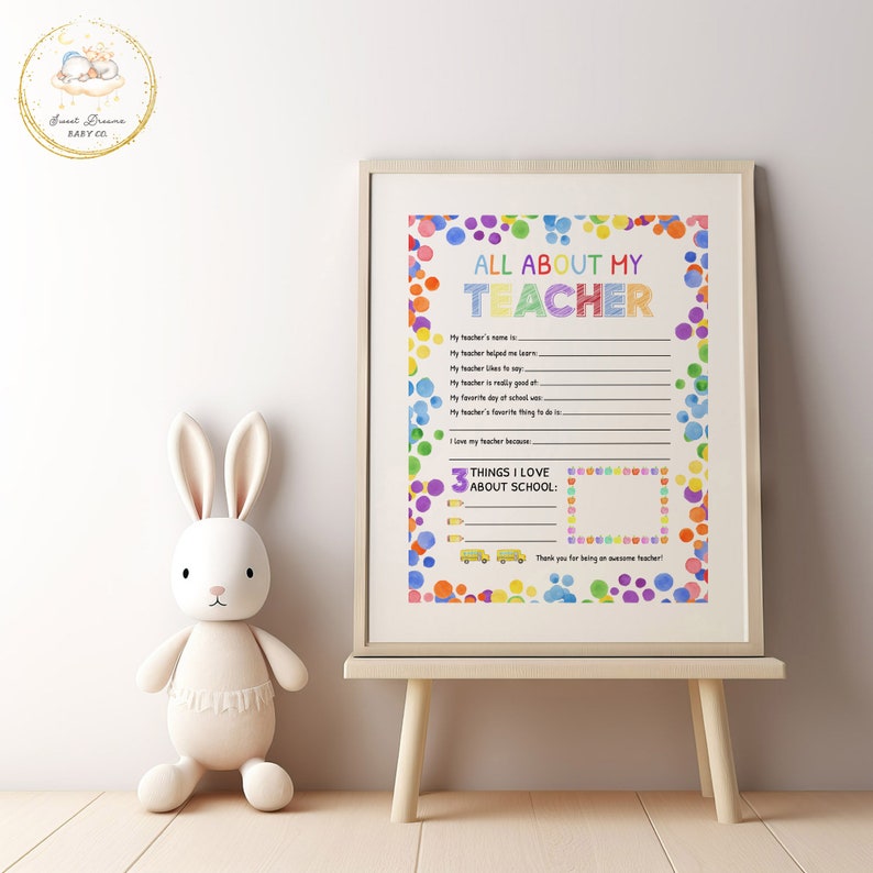 Teacher Appreciation Week Printable, All About My Teacher Printable ...
