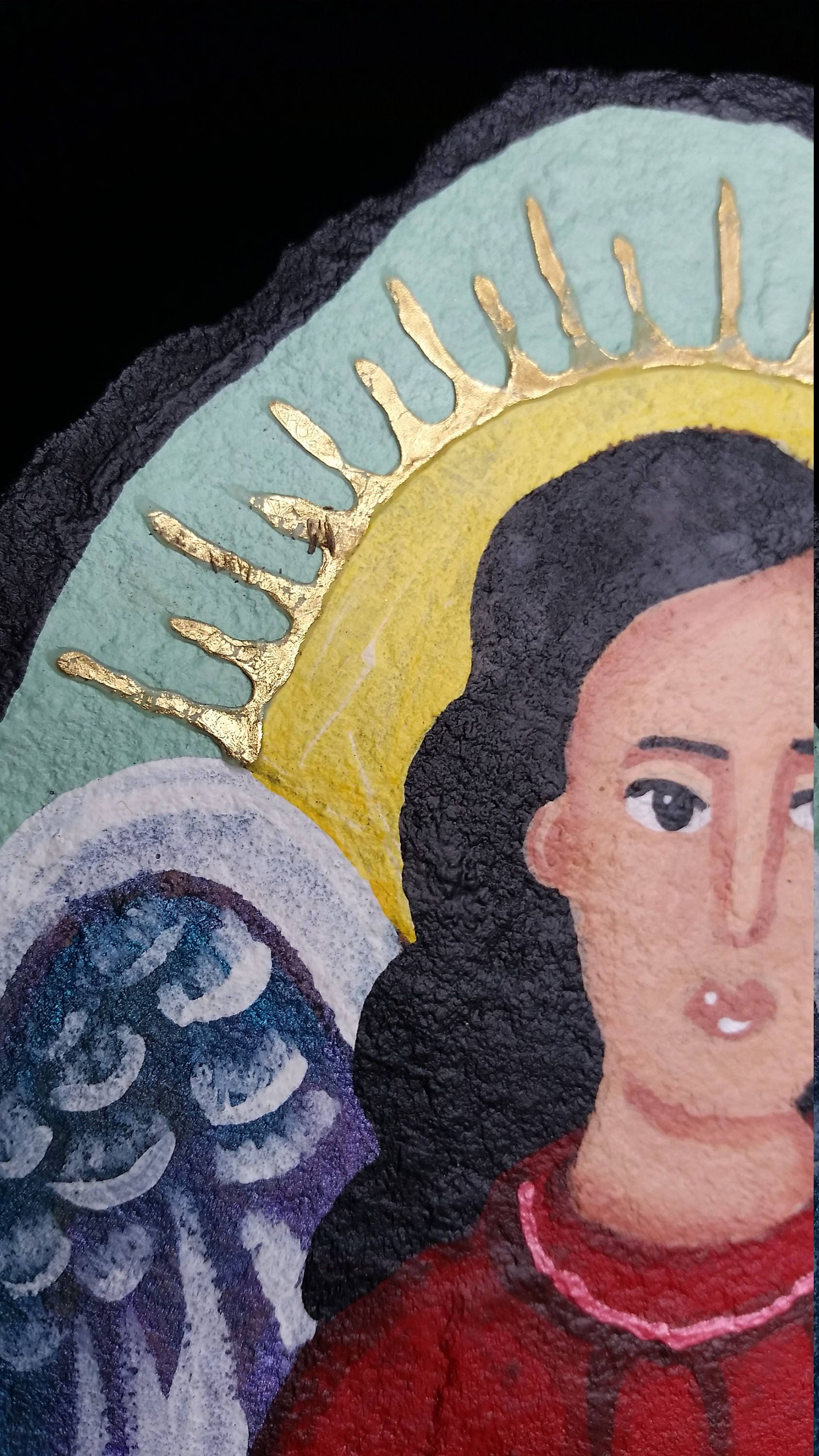 San Rafael - Flagstone Retablo, OOAK Painting. - Etsy