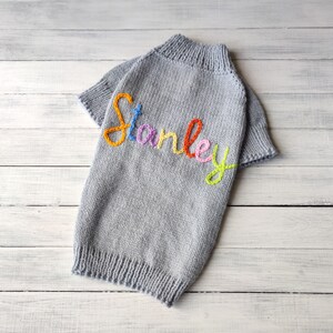 Personalized Dog Sweater With Embroidered Dog Name Monogrammed Dog ...