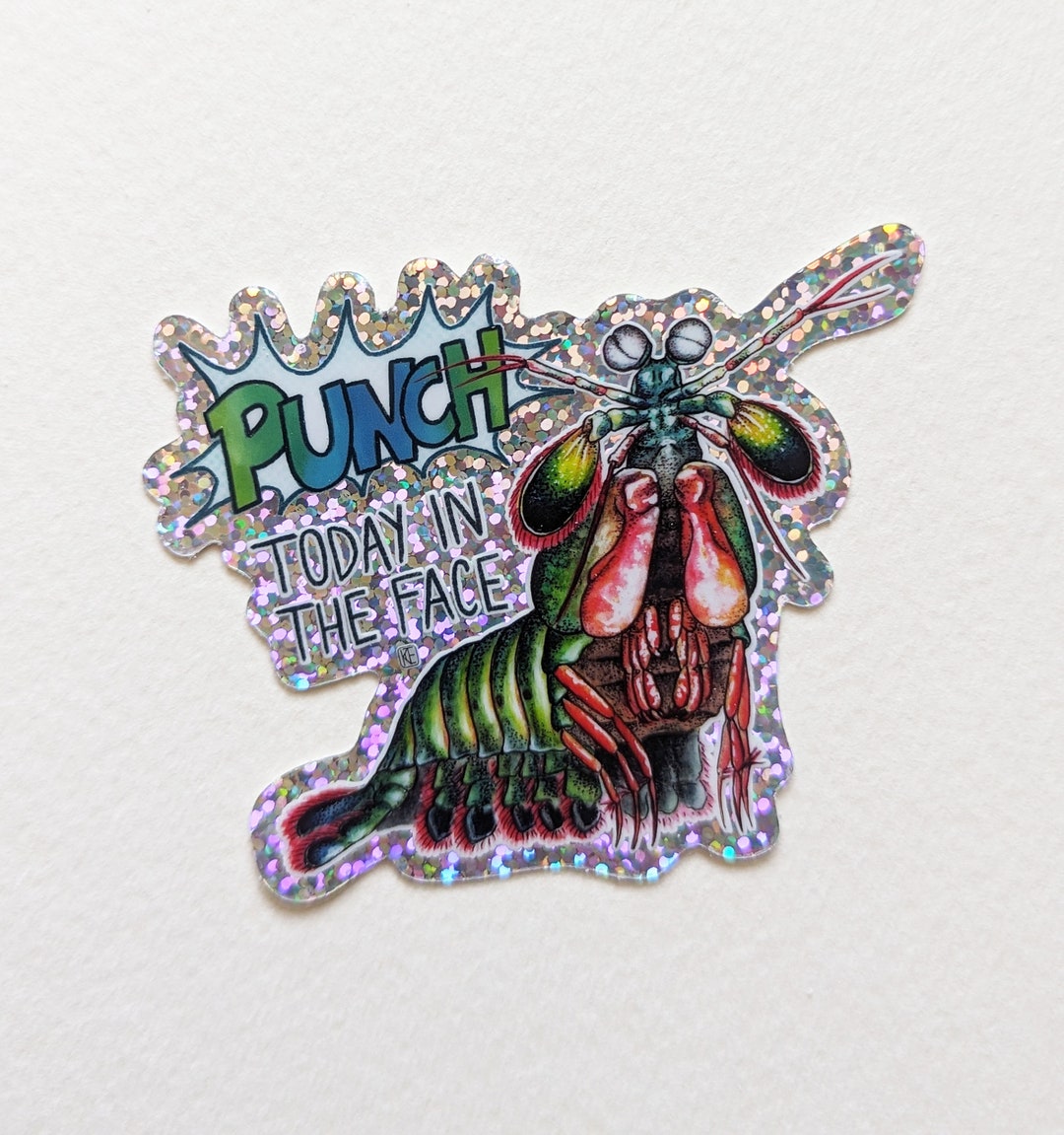 Peacock Mantis Shrimp Glitter Vinyl Sticker - Etsy
