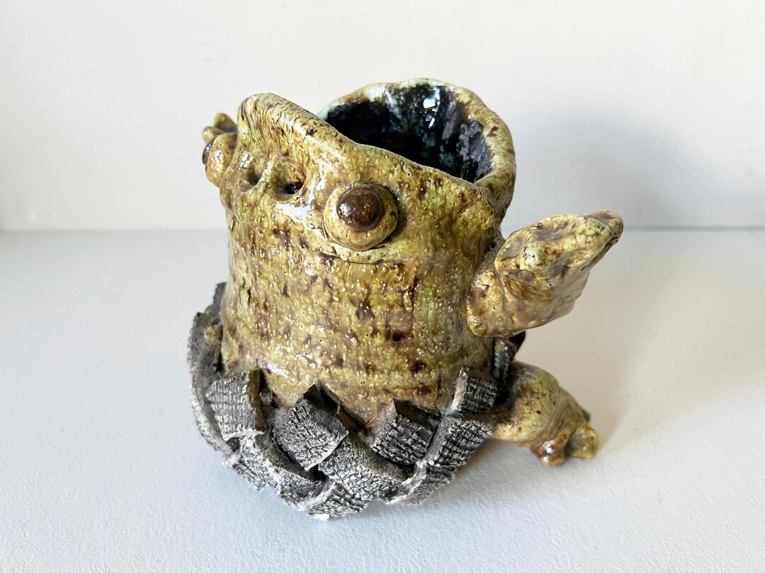 1974 Signed David Gilhooly Frog Vase Outsider Listed Artist Sculpture ...