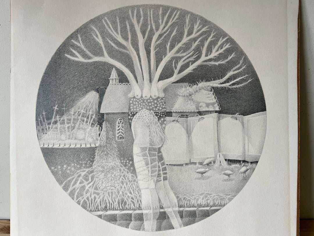 1974 Tom PERKINSON Surrealist Graphite Pencil Drawing Surrealism - Etsy