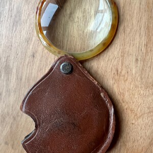 Vtg ATCO Folding Magnifying Glass Leather Tortoise CELLULOID Plastic ...