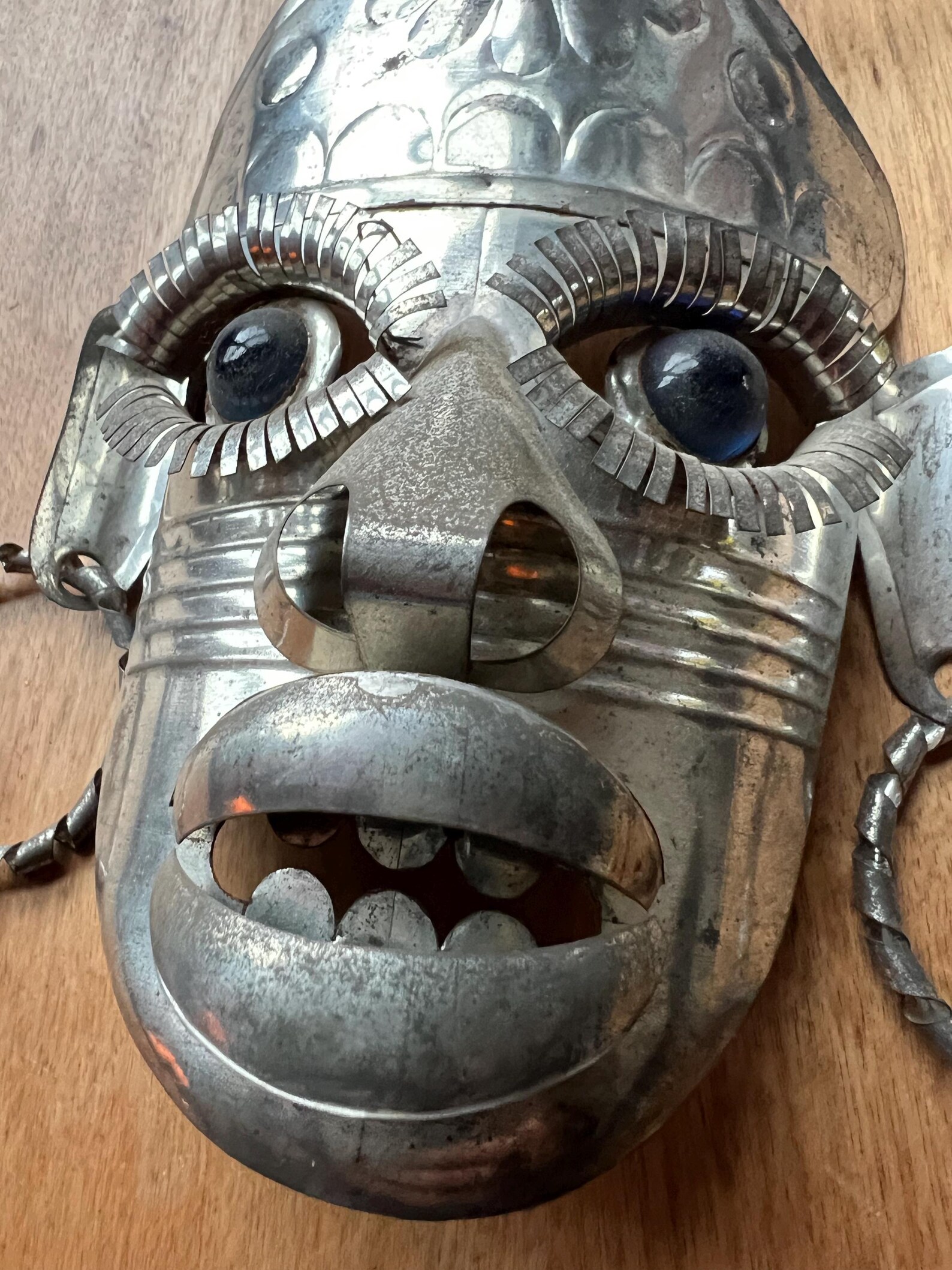 Mexican Folk Art Vintage Tin Mask 1950s Mid Century Folk Art Aztec Wall ...