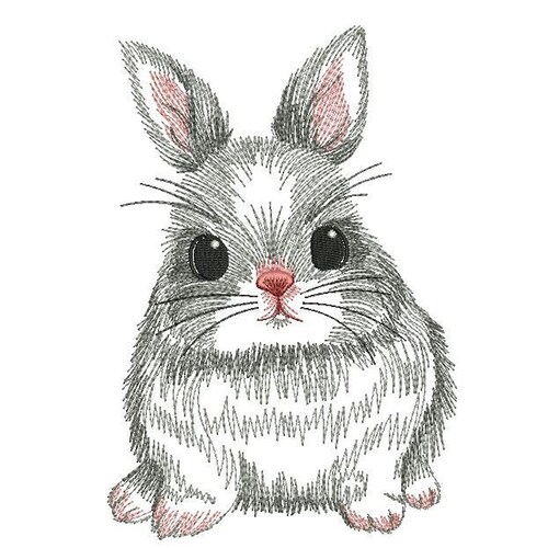 Rabbit Machine Embroidery Design Tested | Etsy